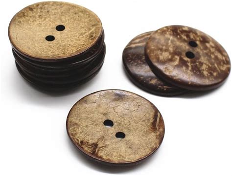 Yahoga 20pcs Natural Coconut Shell Buttons 38mm Large