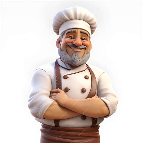Premium Ai Image Animated Illustration Of 3d Chef Character Caricature