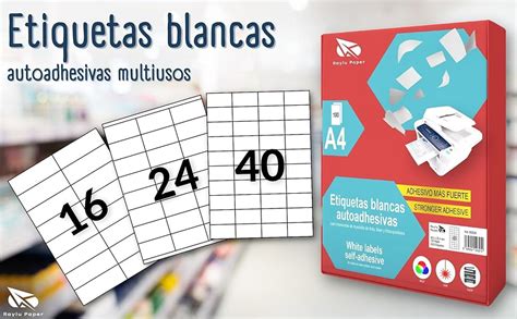 Raylu Paper ® Etiquetas Autoadhesivas Blancas Para Imprimir