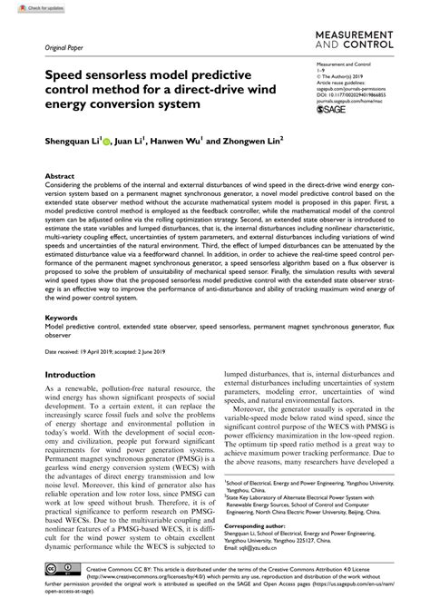 Pdf Speed Sensorless Model Predictive Control Method For A Direct