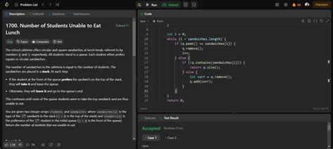 Successfully Solved Leetcode Problem 1700 Sachin Kumar Posted On The Topic Linkedin