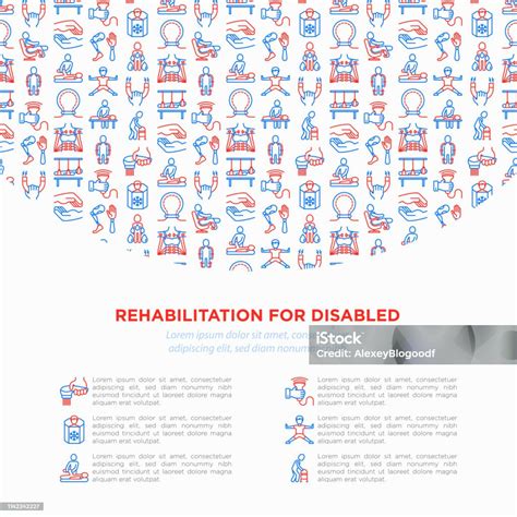 얇은 라인 아이콘으로 장애인 개념 재활 자기 치료 레이저 마사지 림프 배수 외 골격 냉동 요법 서 스 펜 션 시스템 벡터 일러스트 레이 션 웹 페이지 서식 파일입니다