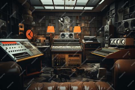 Premium Photo A Retro Recording Studio With Analog Synthesizers 00289 00