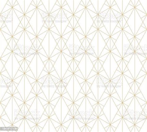 Golden Lines Pattern Vector Geometric Linear Seamless Texture Luxury Design Stock Illustration