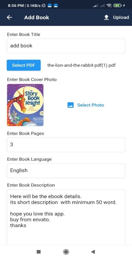 E Book Admin App Flutter With Firebase Firestore Photo Story Book 50 Words Ebook
