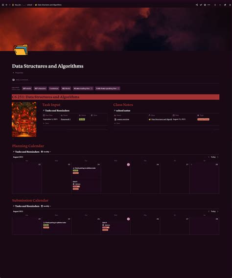 Notion School Dashboard Rnotion