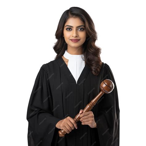 Premium Photo Beautiful Indian Women Judge In Judicial Robe Holding Gavel