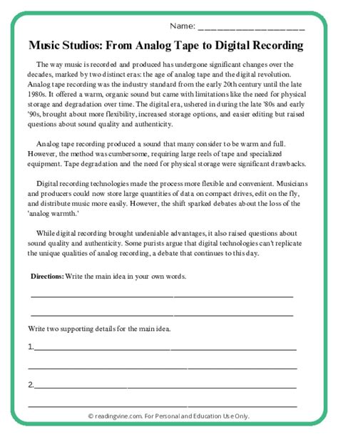 Main Idea Worksheets And Free Printables Worksheets Library