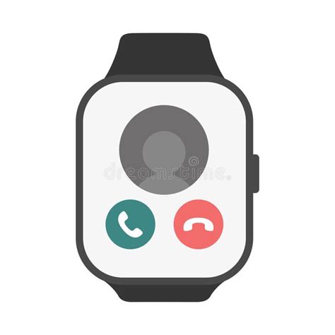Rectangle Smart Watch With Incoming Call Screen Vector Stock Vector Illustration Of