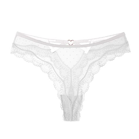 Women Lace Panties Heart Low Waist Underpant Thong G String Underwear