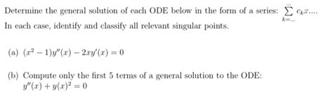 Solved Determine The General Solution Of Each Ode Below In