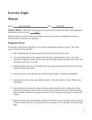 LAB 8 Docx Exercise Eight Waves Name Jacob Hornung UIN 01122228