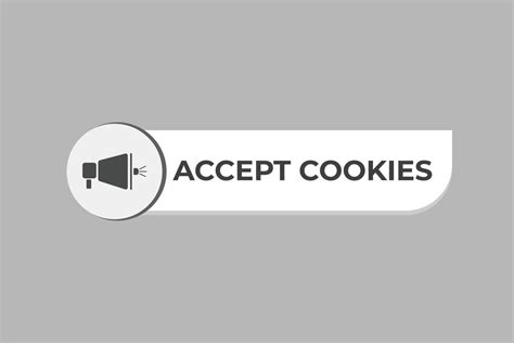 Accept Cookies Button Web Template Speech Bubble Banner Label Accept Cookies Sign Icon