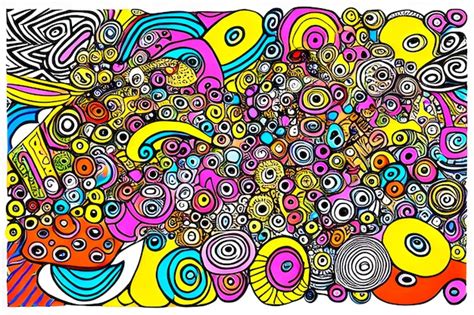 Premium Photo The Abstract Doodle Art In Multitude Array Of Shapespatternstexturescolors And