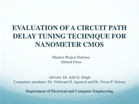ppt evaluation of a circuit path delay tuning technique for nanometer