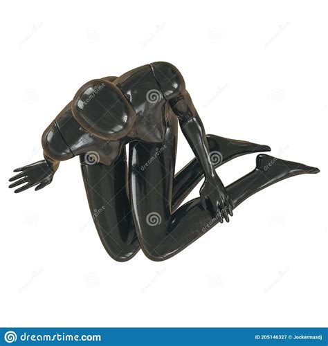 Black Female Naked Mannequin In A Seated Position On An Isolated