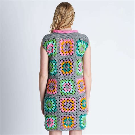 Free Easy Red Heart Granny Square Dress Crochet Pattern Yarnspirations