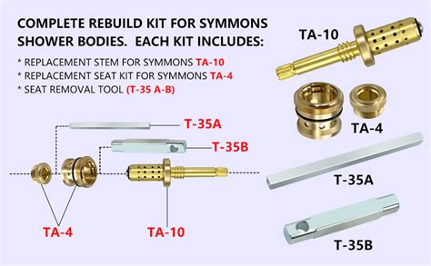 Ta 10ta 4t 35 Abcomplete Valve Rebuild Kit Replacement For Symmons Temptrol Valveautomatic