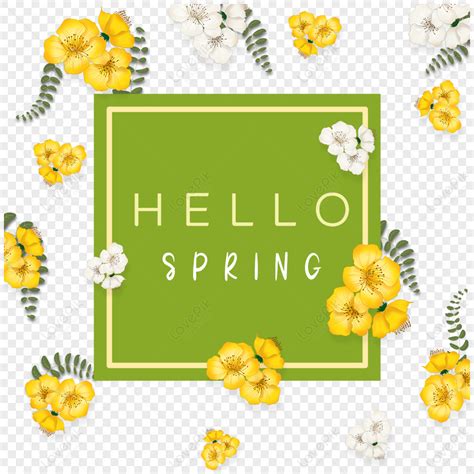 봄 안녕하세요 꽃 텍스트 날 꽃뷰티계절 Png 일러스트 무료 다운로드 Lovepik
