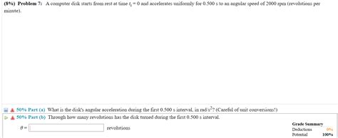 Solved Problem A Computer Disk Starts From Rest At Chegg