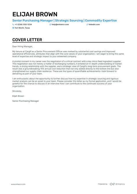Professional Sourcing Manager Cover Letter Examples And Template For 2025 Enhancv