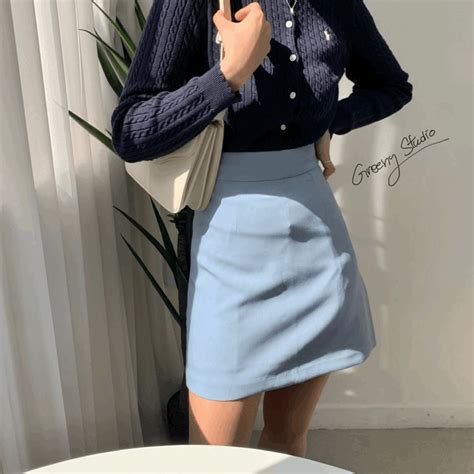 [8컬러 예쁜h라인] 데일리 스판 베이직 미니 숏 H라인 하이웨스트 스커트 S M 에이블리