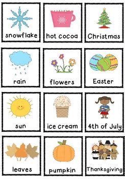 Seasons Sort Pocket Chart Game By Play Based Pre K TPT