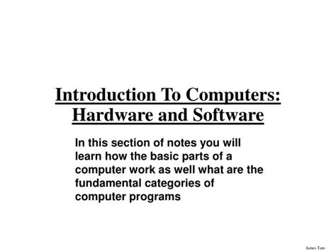 PPT Introduction To Computers Hardware And Software PowerPoint Presentation ID