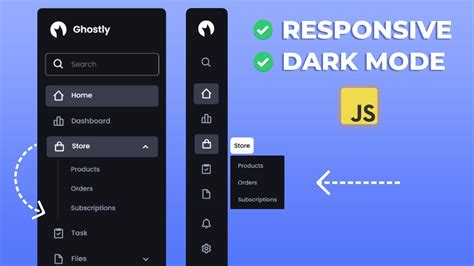 Barra De Navegación Lateral Con Menús Desplegables En Html Css Y Javascript Sidebar Oscuro Y