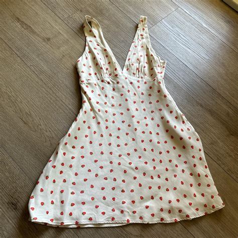 Zara Strawberry Mini Dress Size Xs Very Good Depop