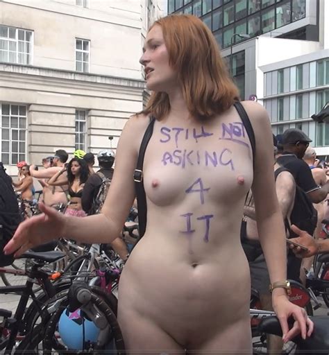 Not Asking For It Redhead London 2016 World Naked Bike Ride Porn
