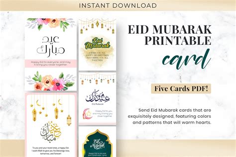 Eid Mubarak Printable Planner Card Creative Market