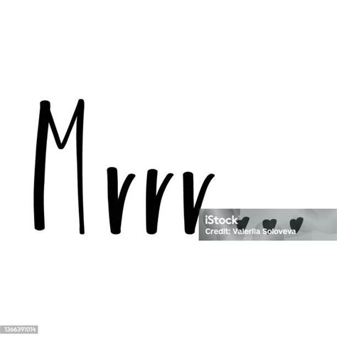 손으로 쓴 문구 Mr 손 글자 발렌타인 데이를 테마로 한 단어 흰색 배경에 격리 된 흑백 벡터 실루엣 가르랑거림에 대한 스톡 벡터 아트 및 기타 이미지 Istock