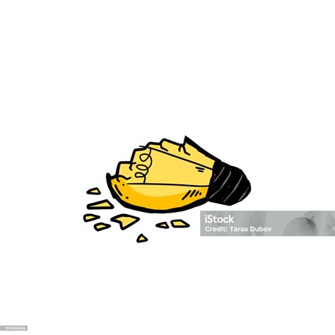 깨진 전구 전구에 균열이 생깁니다 유리 파편을 스케치하십시오 깨짐에 대한 스톡 벡터 아트 및 기타 이미지 깨짐 낙서 드로잉