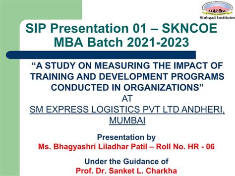 Bhagyashri Patil Sip Presentationpptx