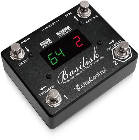 One Control Basilisk Programmable Midi Controller Footswitch Reverb