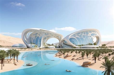Los Rascacielos De La Línea Del Proyecto De Ciudad Futurista En El