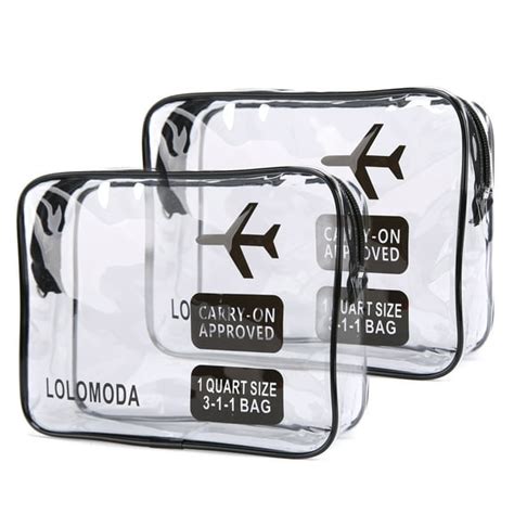 Approved Toiletry Bag 4 Pack Clear Makeup Bags With Handles Quart