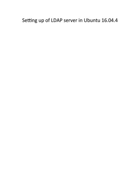 Setting Up Of Ldap Server In Ubuntu 1604 Pdf Computer Architecture