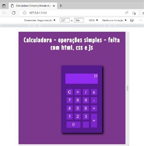 GitHub NandeAyo calculadora simples Calculadora de operações simples Treinando HTML CSS e JS