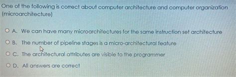 Solved One Of The Following Is Correct About Computer