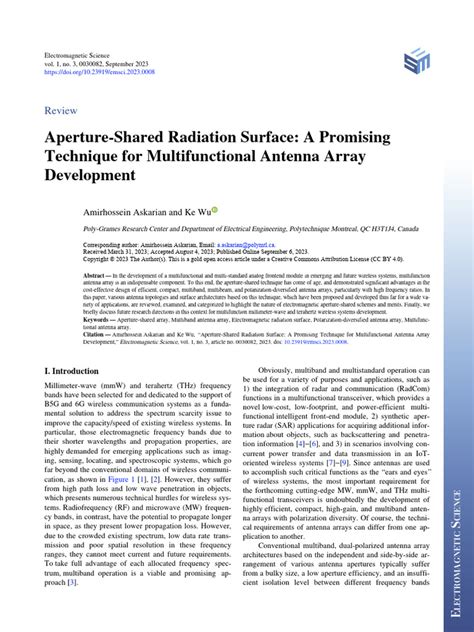 Aperture Shared Radiation Surface A Promising Technique For Multifunctional Antenna Array