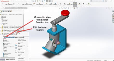 Solidworks Toolbox Lock Rotation Of New Concentric Mates