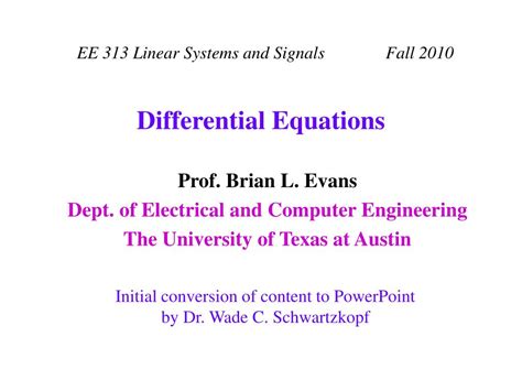 PPT Differential Equations PowerPoint Presentation Free Download ID