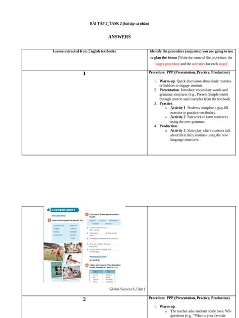 Lesson Planning With Ppp Method Pdf Question Vocabulary