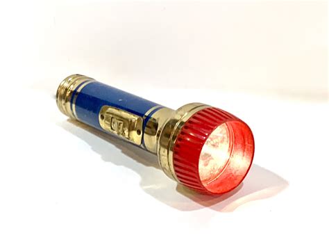 Vintage Bsa Flashlight Cub Scouts Blue Litho Flashlight Working