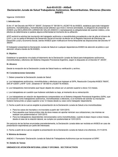 Anses Acti 03 01 23 Anses Declaración Jurada De Salud Trabajadores