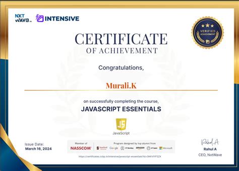 Murali K On Linkedin Day80 Javascript Webdevelopment Certification