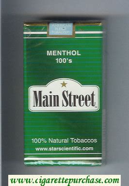 Main Street Menthol 100s Cigarettes Soft Box