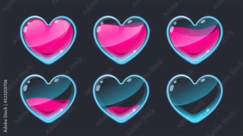 Heart Animation Ui Empty To Full 2d Game Life Sprite Asset For Health Indication Gui Web App